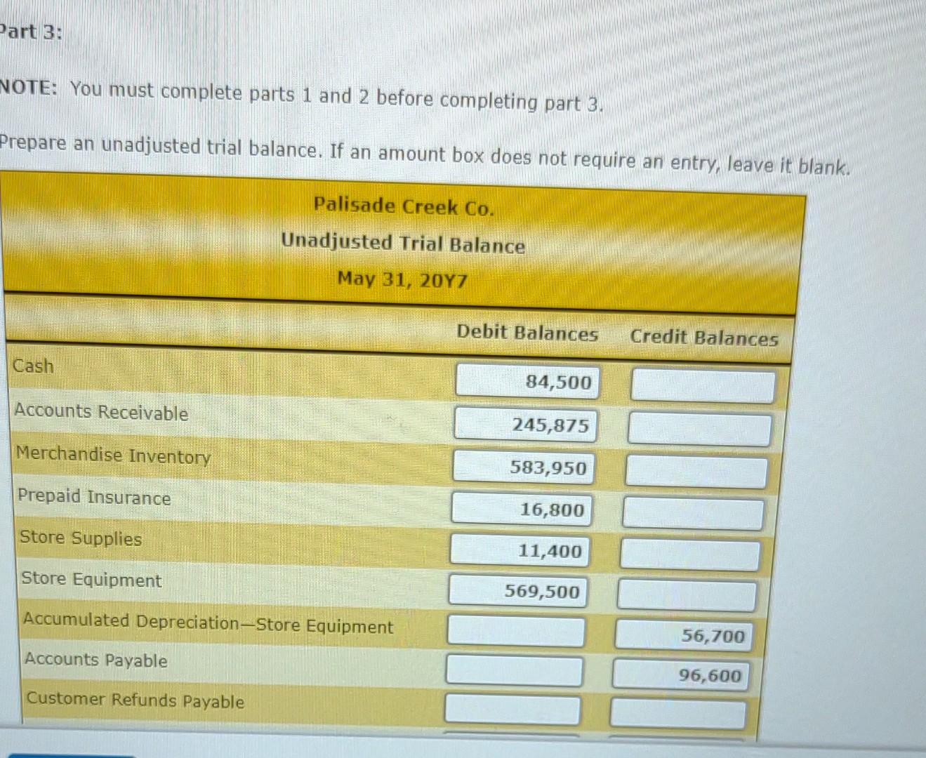Part 3: NOTE: You must complete parts 1 and 2 before | Chegg.com