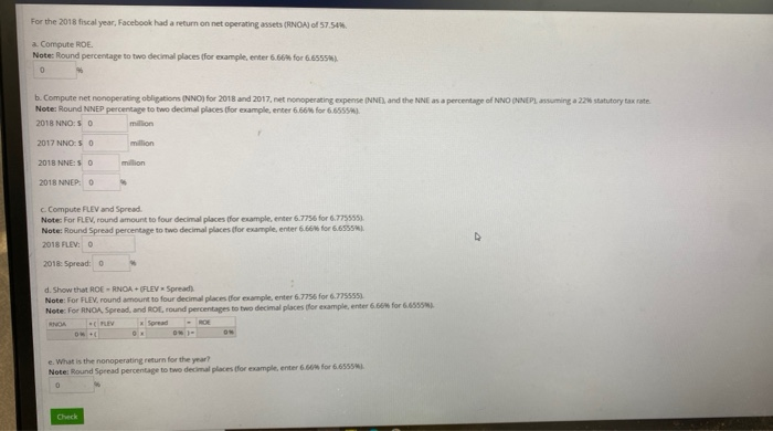Solved Compute ROE and Nonoperating Return with Negative NNO | Chegg.com