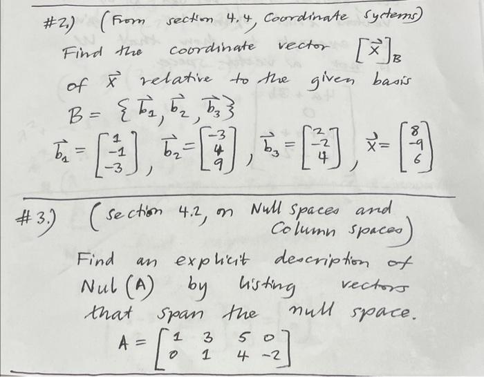 Solved \#2.) (From section 4.4, coordinate syctems) Find the | Chegg.com