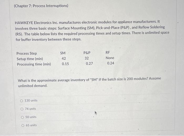 Solved (Chapter 7: Process Interruptions) HAWKEYE | Chegg.com
