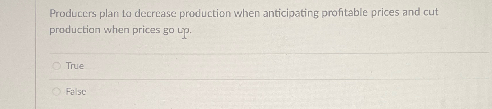 Solved Producers plan to decrease production when | Chegg.com