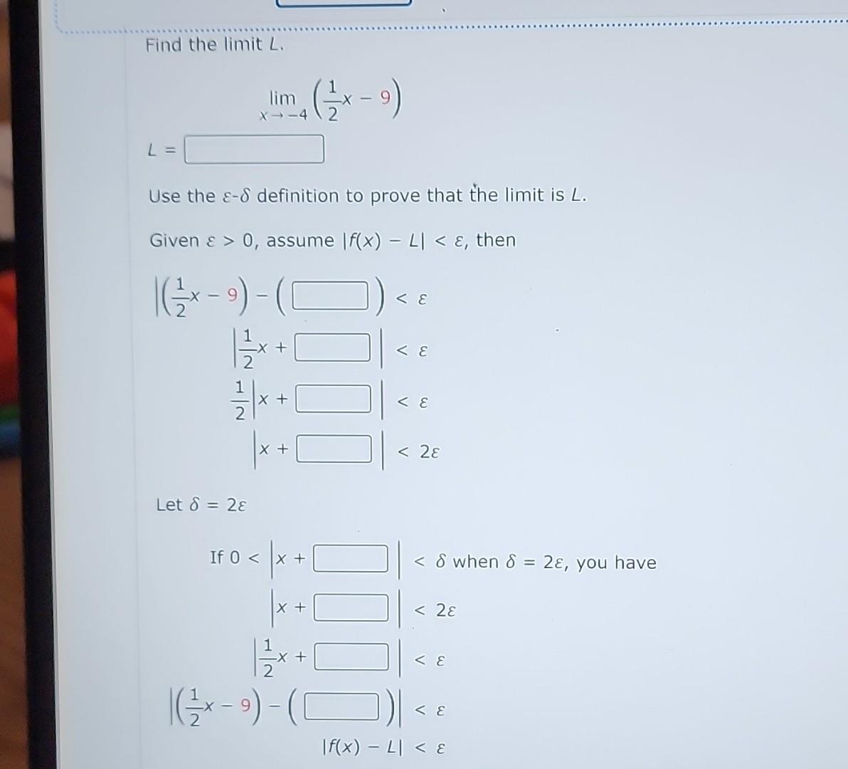 Solved Find the limit \\( L \\). \\[ \\lim _{x | Chegg.com
