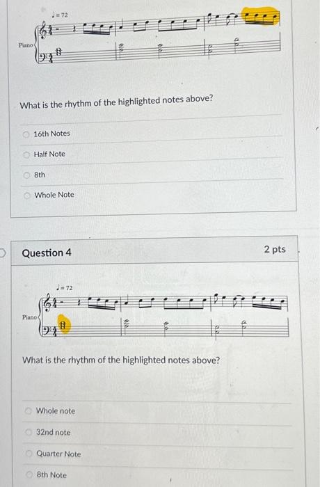What is the rhythm of the highlighted notes above? 16 | Chegg.com