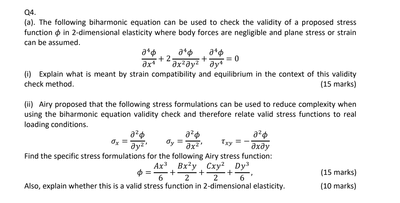 Solved Q4.(a). ﻿The following biharmonic equation can be | Chegg.com