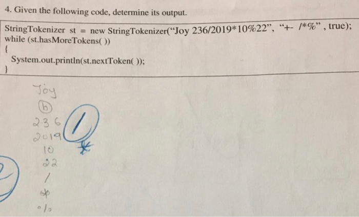 Solved 4. Given the following code, determine its output. | Chegg.com