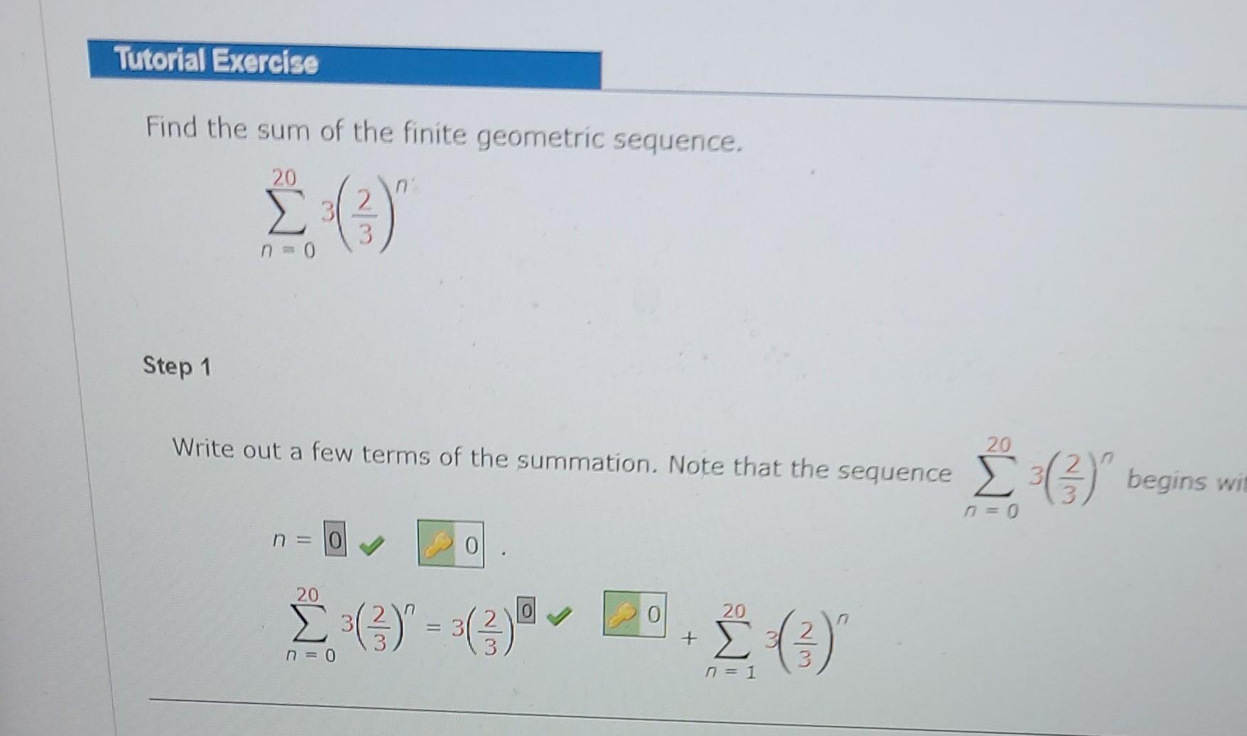Solved Tutorial Exercise Find the sum of the finite | Chegg.com