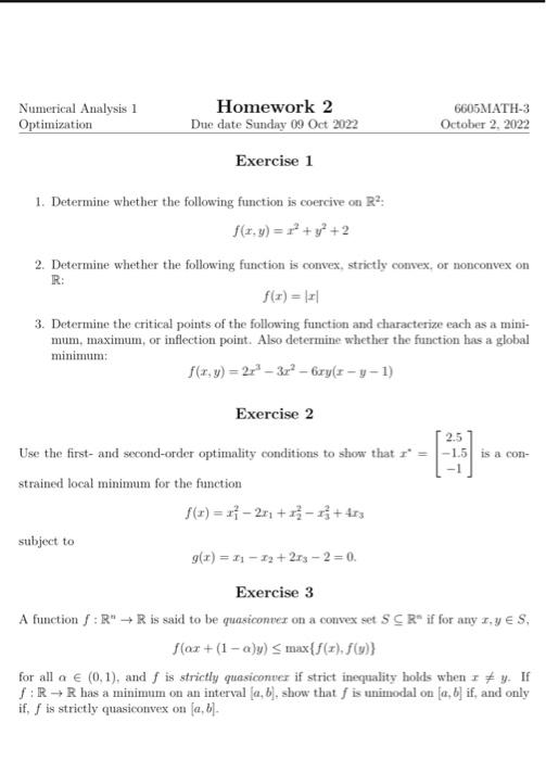 1. Determine whether the following function is | Chegg.com