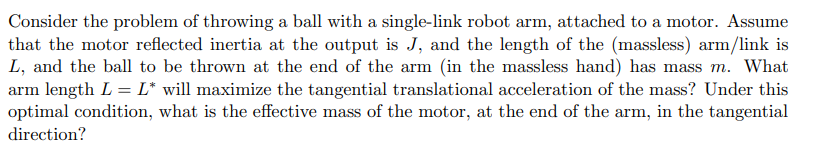 Solved Consider the problem of throwing a ball with a | Chegg.com