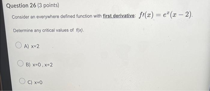 Solved Consider an everywhere defined function with first | Chegg.com