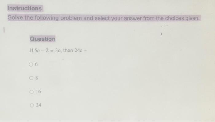 Solved Instructions Solve the following problem and select | Chegg.com