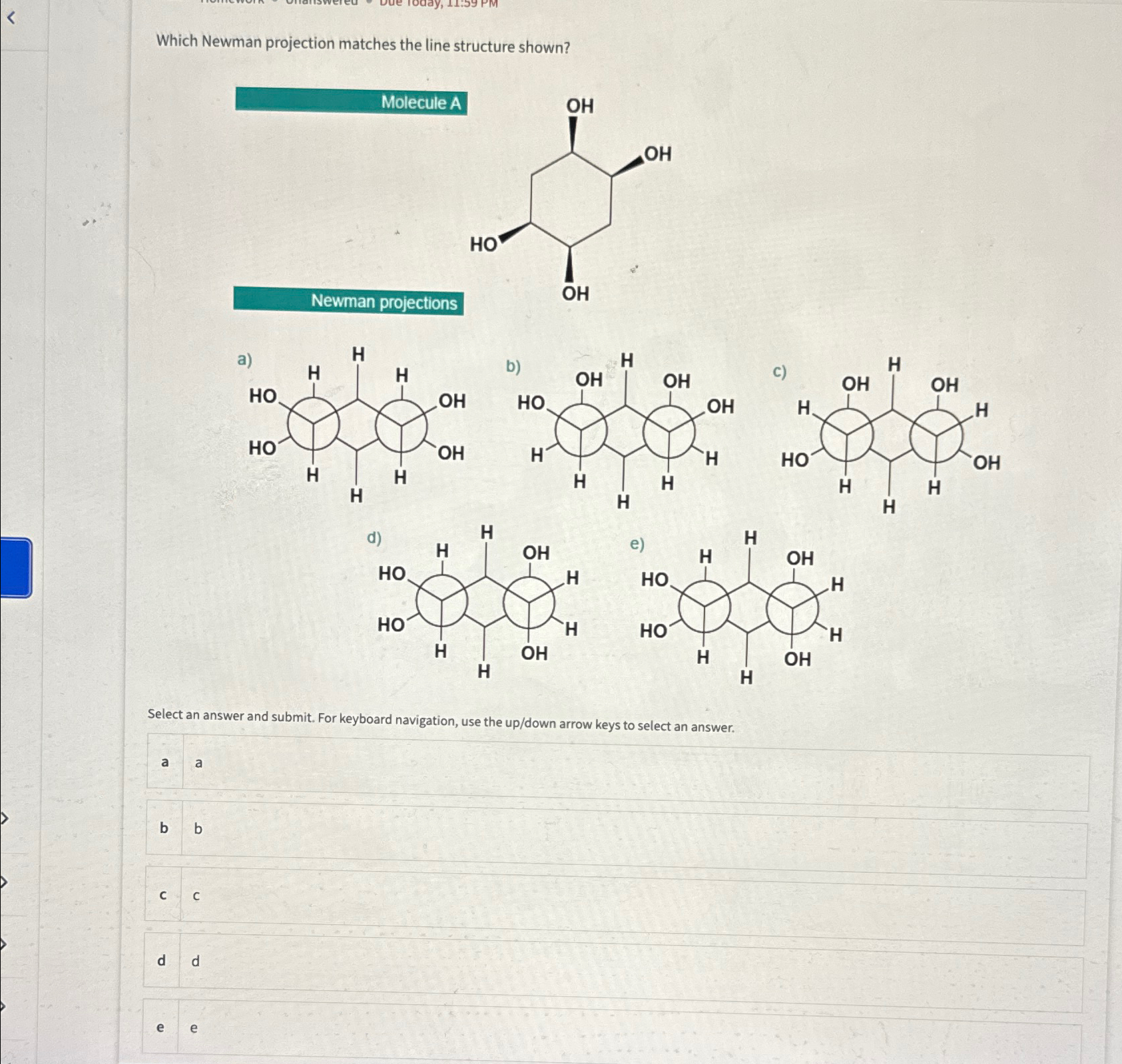 Solved Which Newman projection matches the line structure | Chegg.com