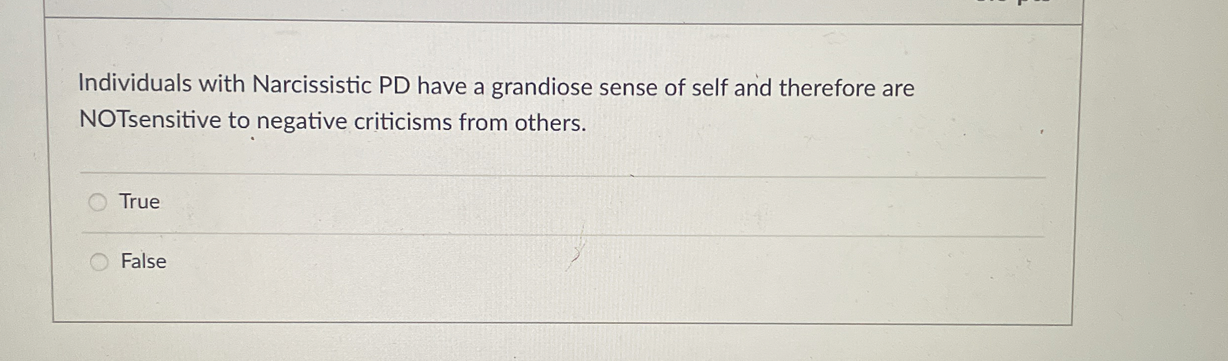 Solved Individuals with Narcissistic PD have a grandiose | Chegg.com