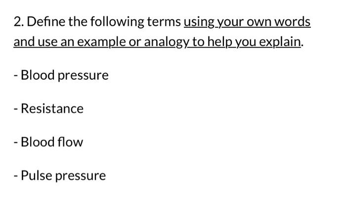 Solved 2. Define the following terms using_your own words | Chegg.com