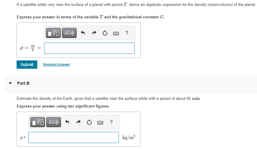 Solved If a satellite orbits very near the surface of a | Chegg.com
