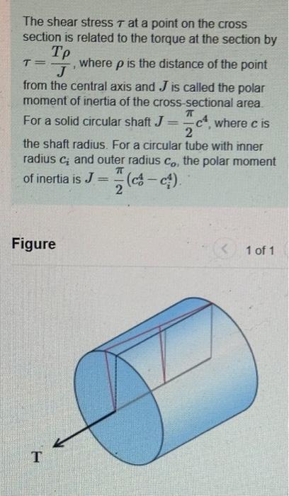 Solved Learning Goal: To use the torsion formula to relate | Chegg.com