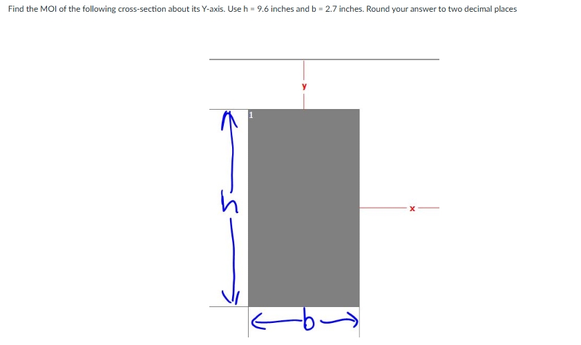 Find the MOI of ﻿the following cross-section about | Chegg.com