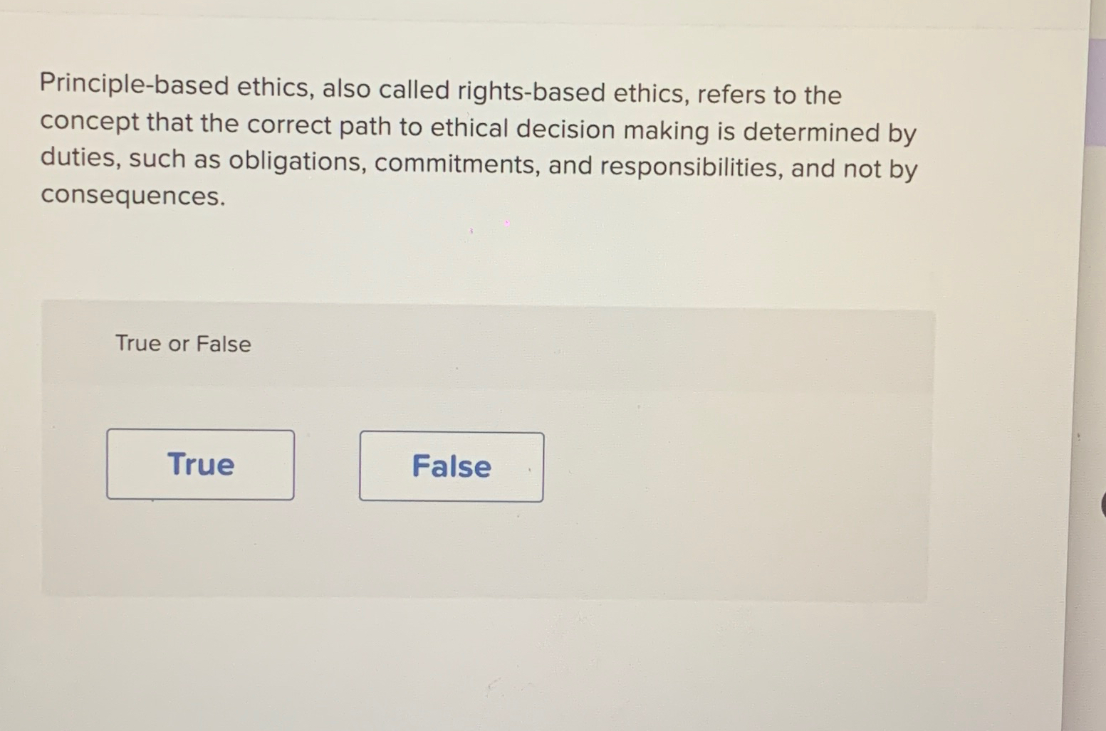 Solved Principle-based ethics, also called rights-based | Chegg.com