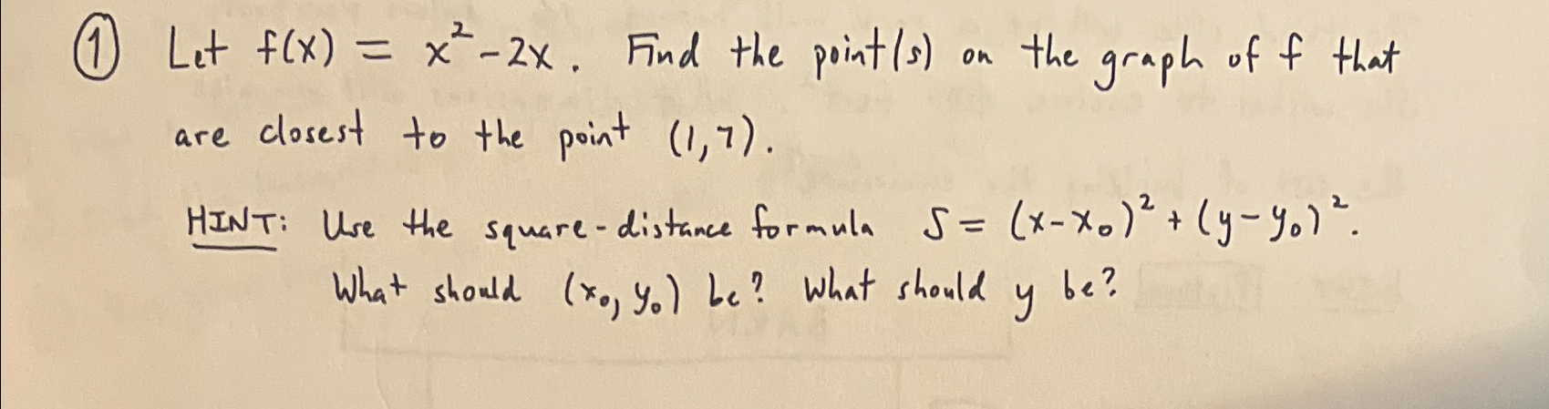 Solved (1) ﻿Let f(x)=x2-2x. ﻿Find the point(s) ﻿on the graph | Chegg.com