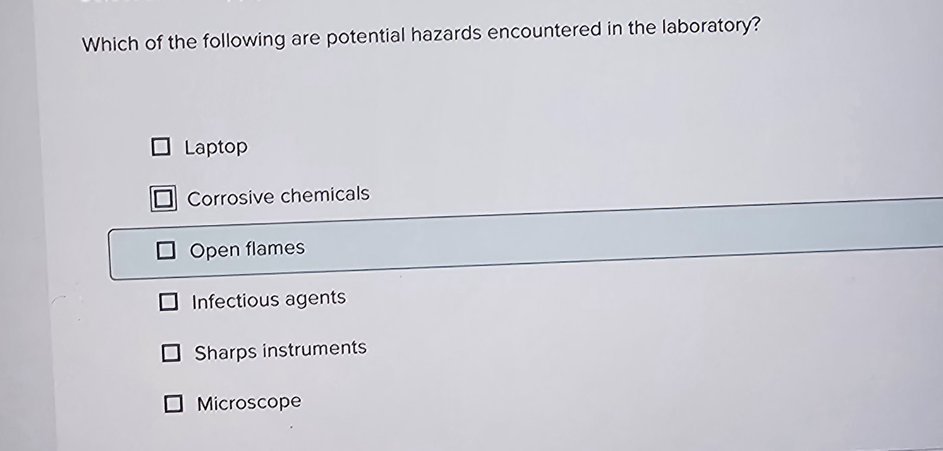 Solved Which of the following are potential hazards | Chegg.com