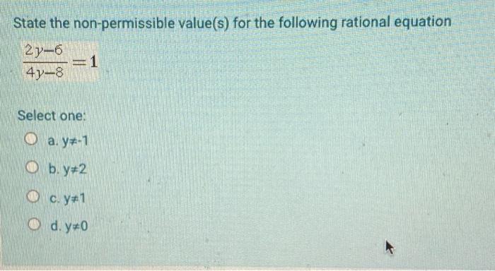 Solved State the non-permissible value(s) for the following | Chegg.com