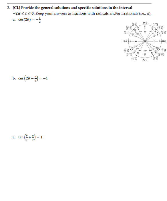 Solved [CL] ﻿Provide the general solutions and specific | Chegg.com