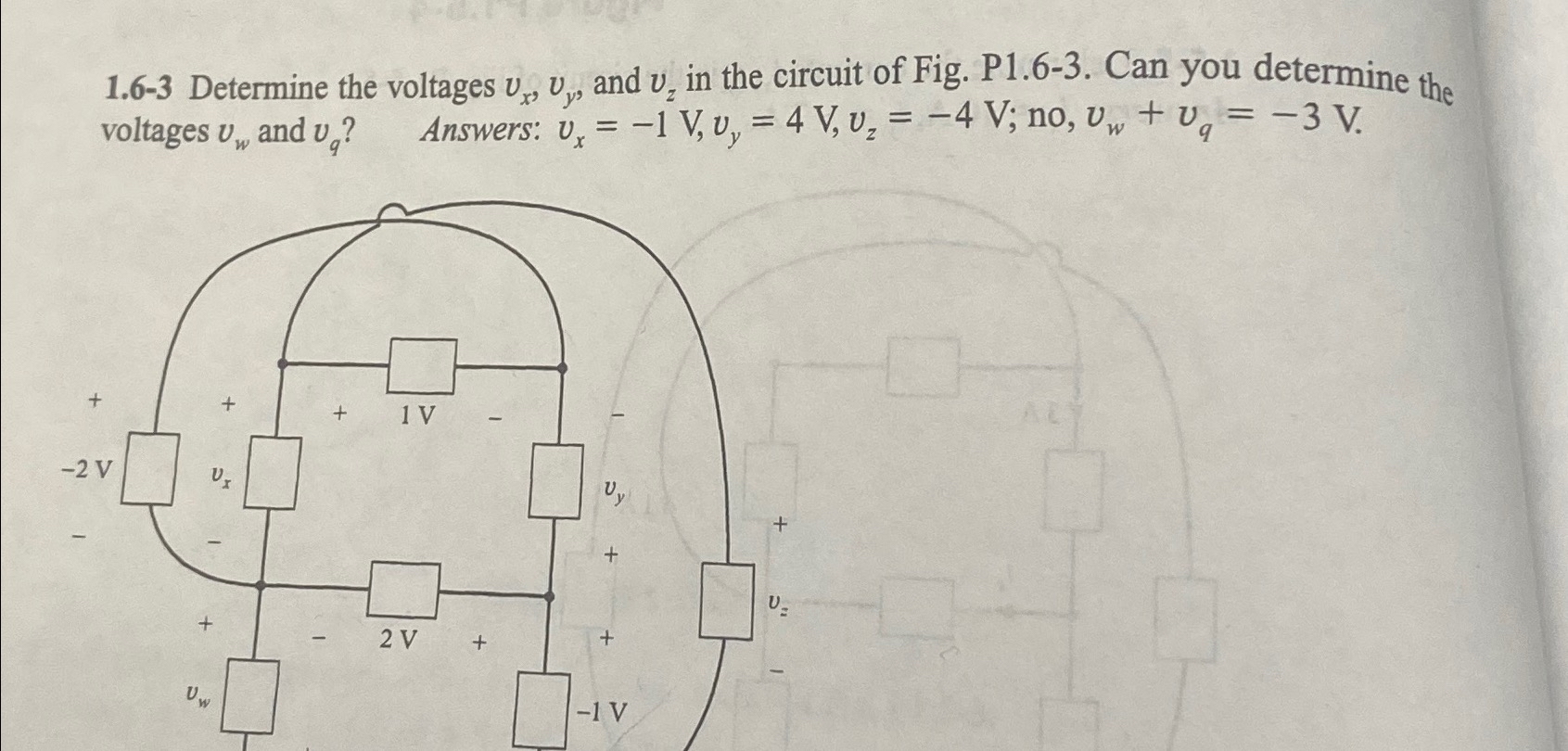 1.6-3 ﻿Determine the voltages vx,vy, ﻿and vz ﻿in the | Chegg.com