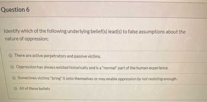 Solved Question 6 Identify which of the following underlying | Chegg.com