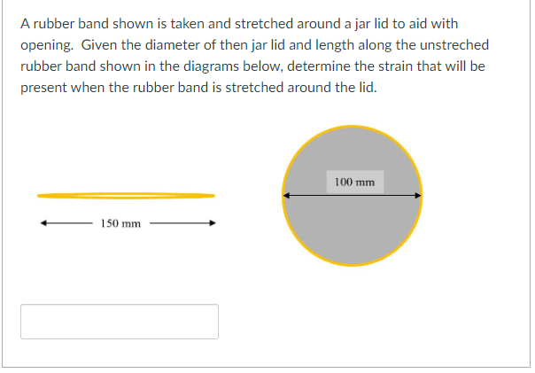 Solved A rubber band shown is taken and stretched around a | Chegg.com