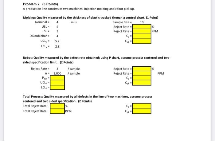 Solved Problem 2 (5 Points) A production line consists of | Chegg.com