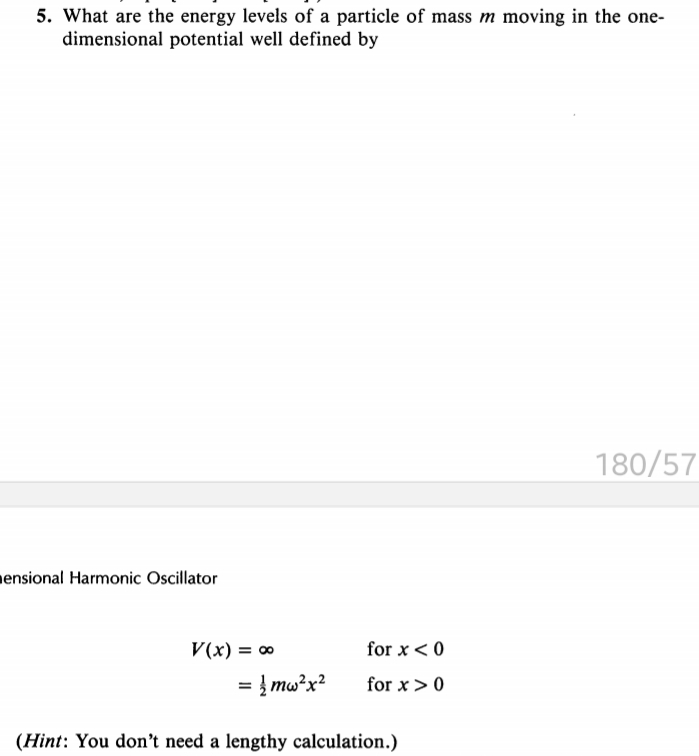 Solved What are the energy levels of a particle of mass m | Chegg.com