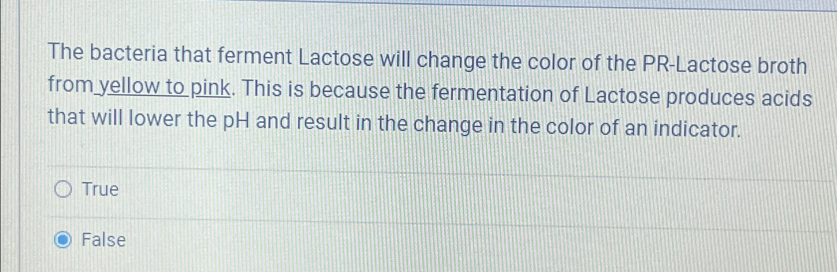 Solved The bacteria that ferment Lactose will change the | Chegg.com