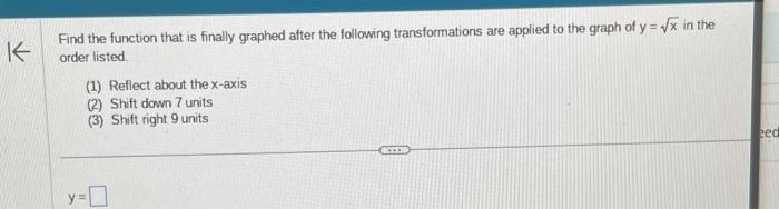 Solved Find the function that is finally graphed after the | Chegg.com