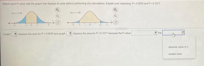 Solved Match each P-value with the graph that displays its | Chegg.com