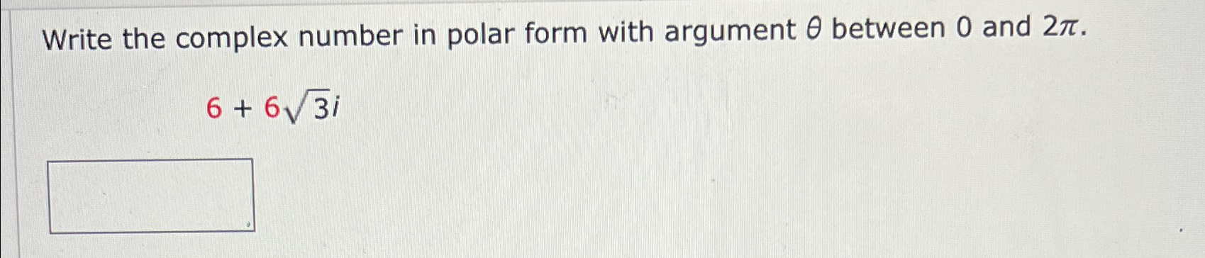 Solved Write the complex number in polar form with argument | Chegg.com