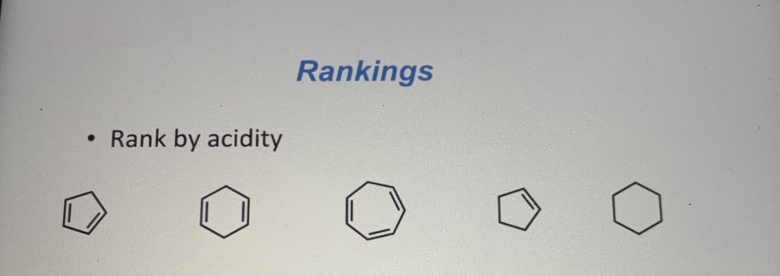 Solved RankingsRank by acidityplease explain how you rank | Chegg.com