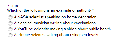 Solved 7 ﻿of 10Which of the following is an example of | Chegg.com