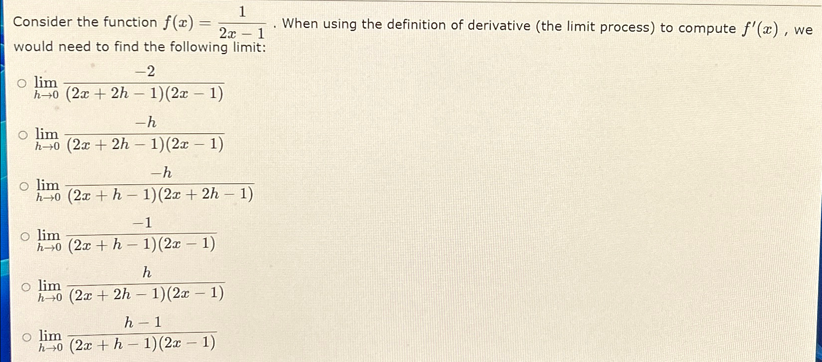 Solved Consider the function f(x)=12x-1. ﻿When using the | Chegg.com