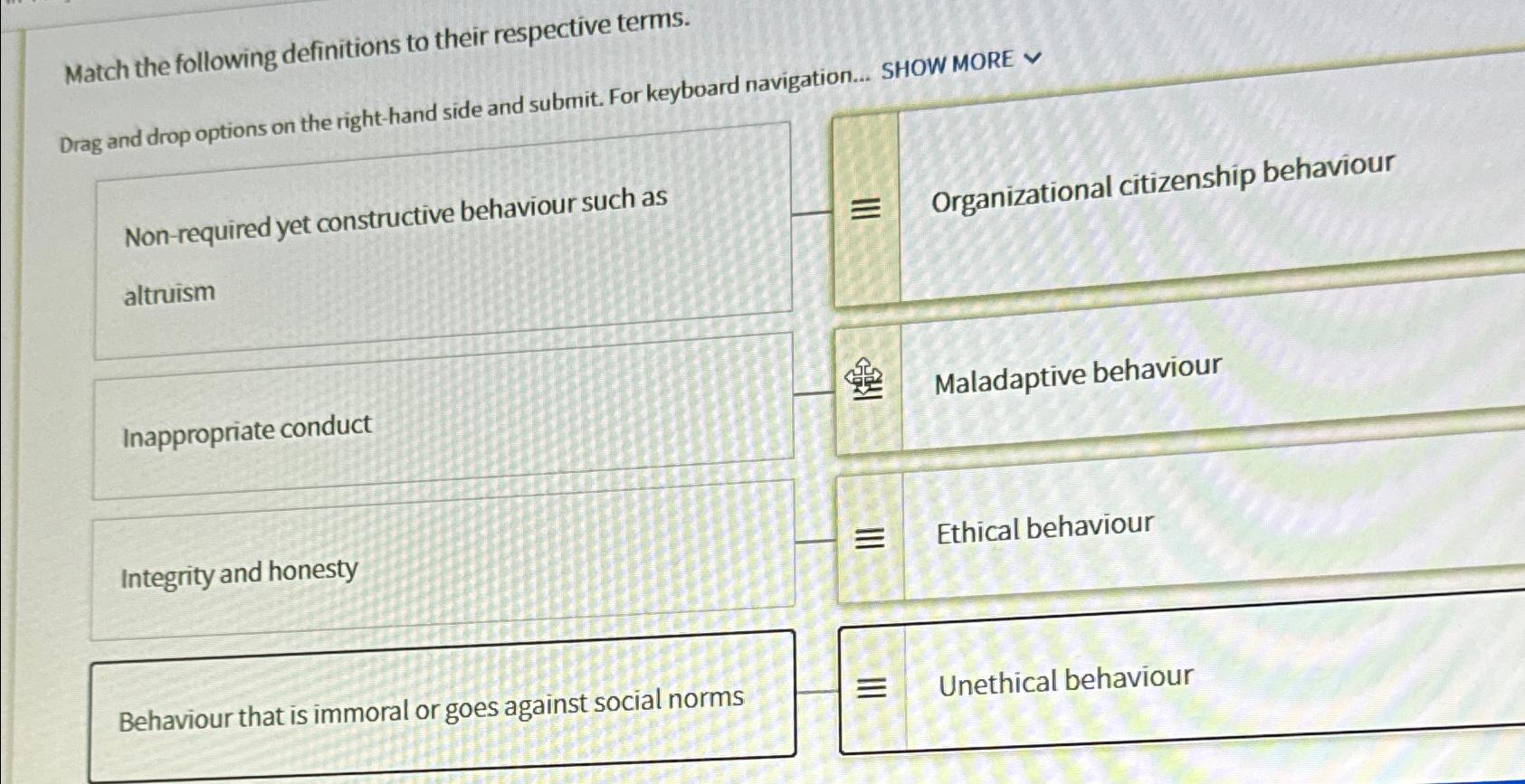 Solved Match the following definitions to their respective | Chegg.com