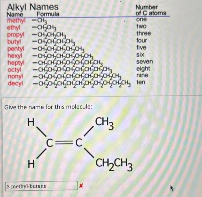 Solved Give the name for this molecule: | Chegg.com