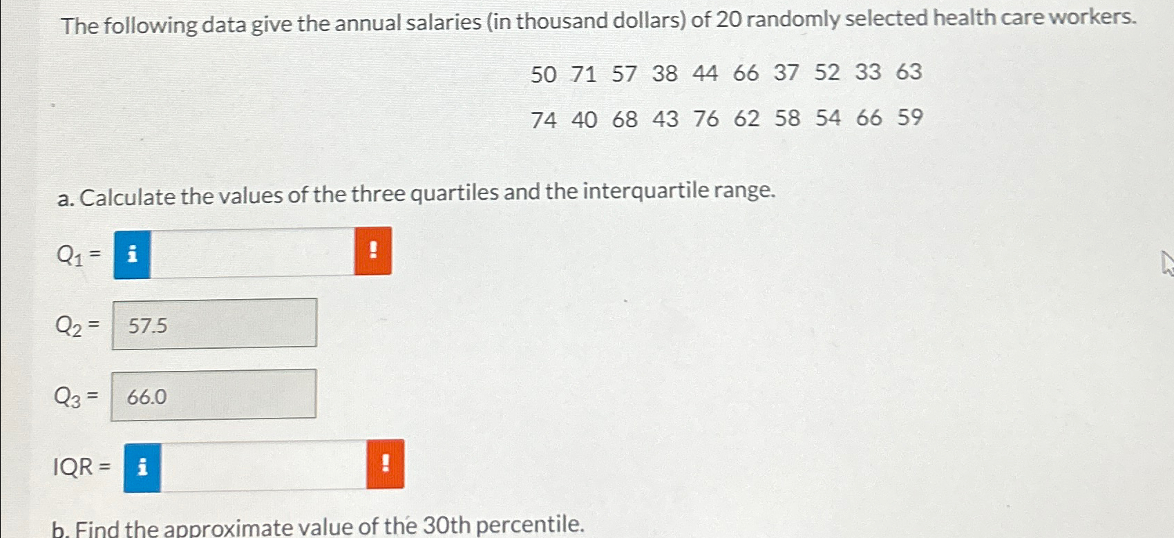 Solved The following data give the annual salaries (in | Chegg.com