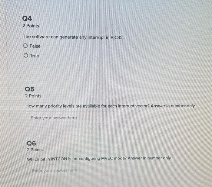 Solved The software can generate any interrupt in PIC32. | Chegg.com
