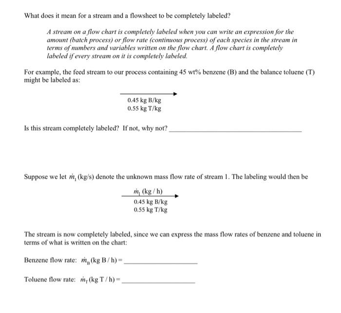 Solved What does it mean for a stream and a flowsheet to be | Chegg.com