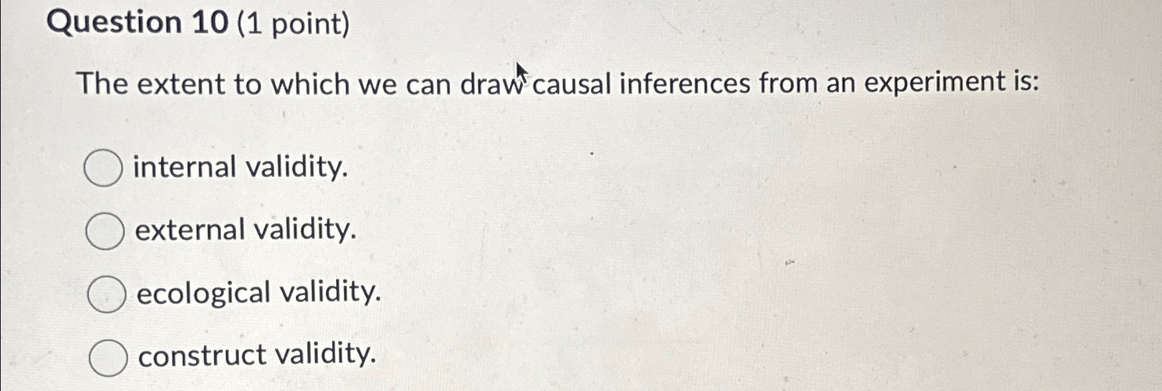 Solved Question 10 (1 ﻿point)The extent to which we can draw | Chegg.com