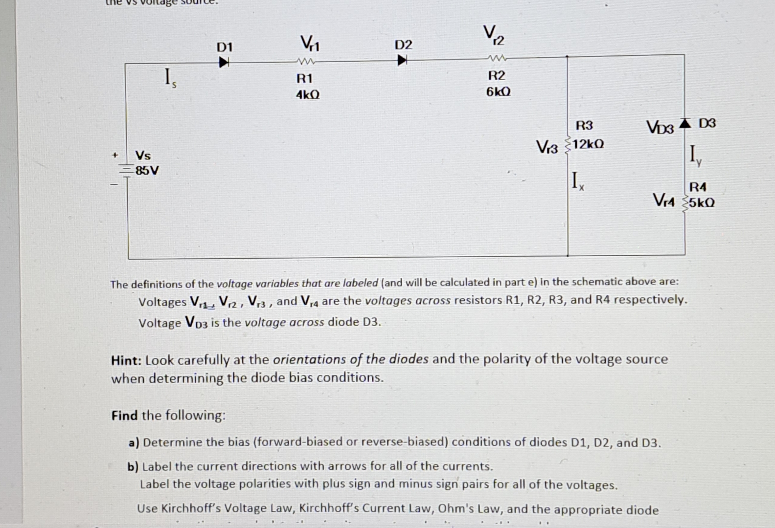 The definitions of the voltage variables that are | Chegg.com
