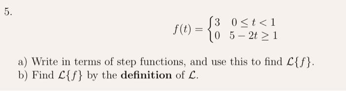 Solved Differential equations: shift properties and step | Chegg.com