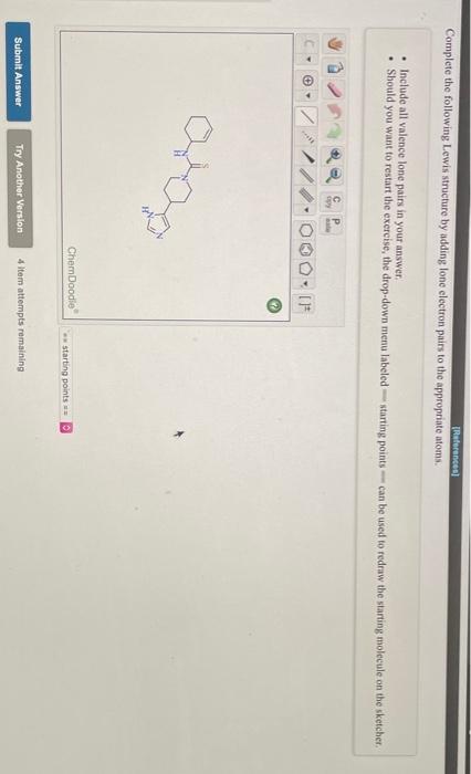 Solved [References Complete the following Lewis structure by | Chegg.com