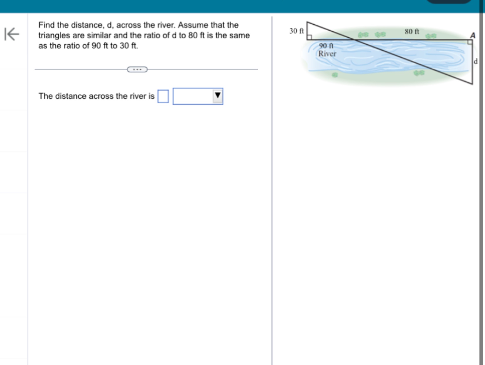 Solved Find the distance, d, ﻿across the river. Assume that | Chegg.com