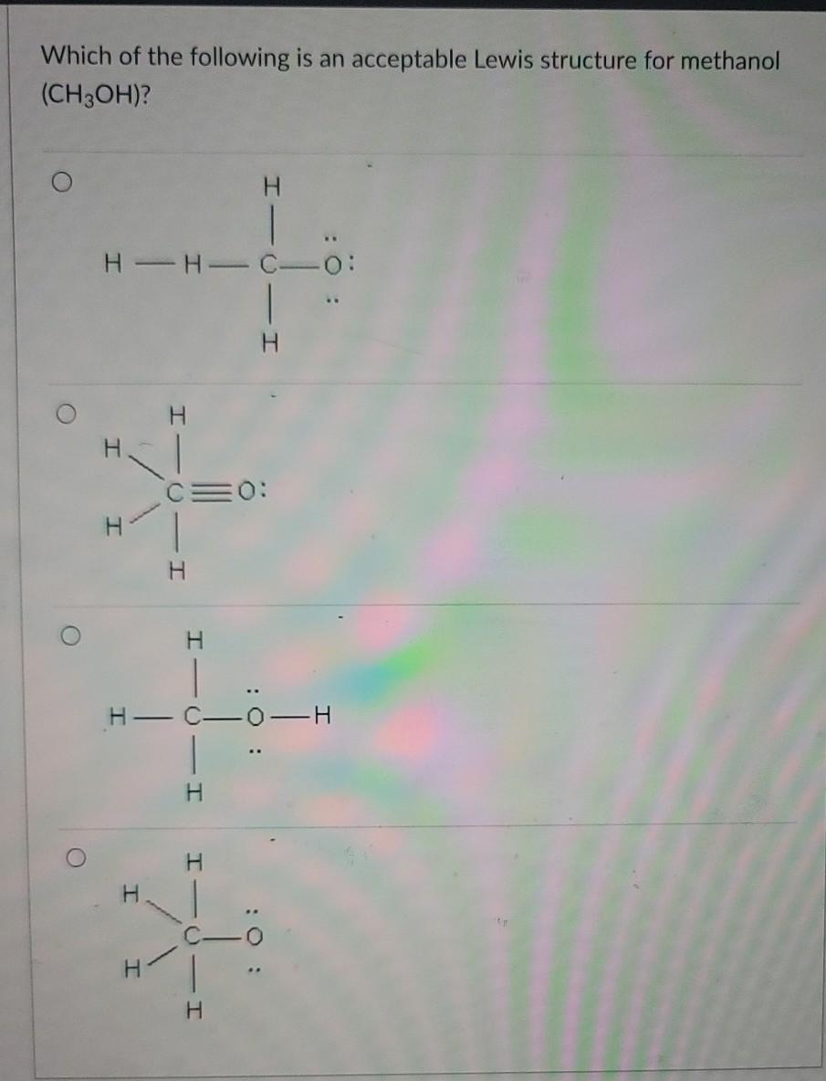 Solved Which of the following is an acceptable Lewis | Chegg.com