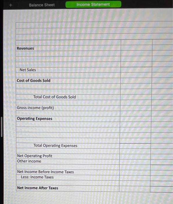 Solved Pre-work: Balance sheet and income statement | Chegg.com