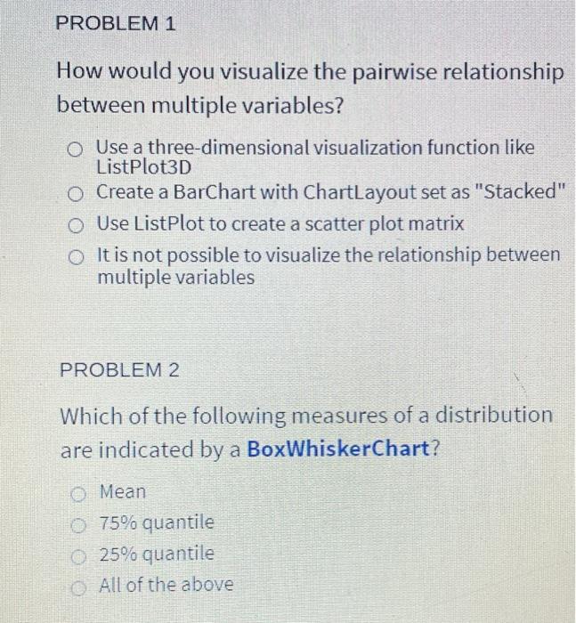 Solved How would you visualize the pairwise relationship | Chegg.com
